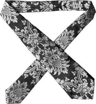 Dolce & Gabbana Femme, Accessoires, Noir, Taille: ONE Size Floral Silk Adjustable Necktie