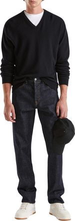 Benetton Herren V Neck Sweater Trikot V-Ausschnitt M/L 1002u4407 Pullover, Schwarz 100, L, L