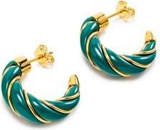Aur&eacute;lie Bidermann Boucles doreille en &eacute;meraude Diana