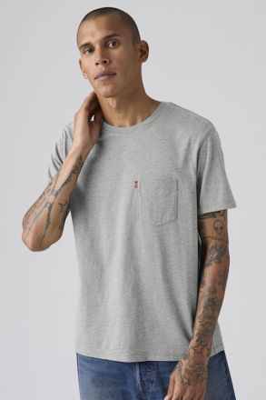 Levi's Klassisches T-Shirt mit Brusttasche - Herren - Grau / Grau
