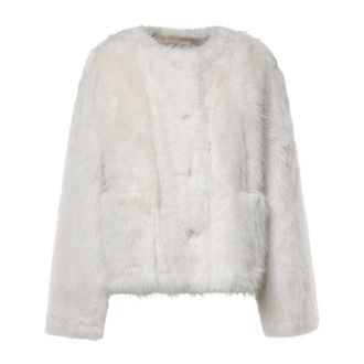 Stand Studio Stand Studio - Veste en fausse peau lain&eacute;e - Femme - Vestes - Blanc - Taille: 34 FR