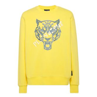 Plein Sport Homme, Sweatshirts et sweats &agrave; capuche, Jaune, Taille: XL Longsleeve SweaT-shirt Tiger
