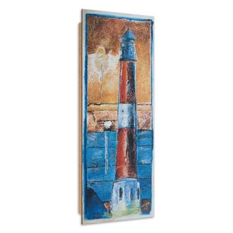 Feeby Wandbild 25x70 cm Leuchtturm 1 tlg Schlafzimmer B&uuml;ro Modern Deco Panel MDF Bilder Kunstdruck Wand Bild Wanddeko Design Wohnzimmer abstrakt Sonnenunter