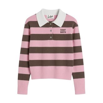 MC2 Saint Barth Hadidy Pullover mit Kragen und Kn&ouml;pfen - - Tops - Damen - Rosa - M