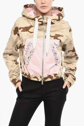 Dsquared2 Leichte Camouflage-Jacke Mit Kapuze Und Juwelenverzierungen Dsquared2