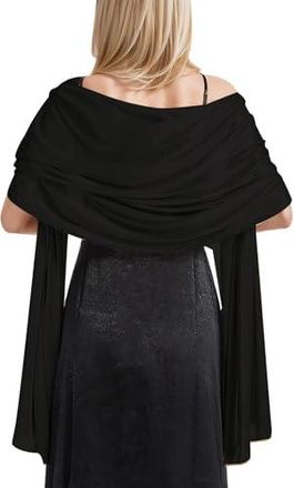 Generic Poncho Femme Hiver Chaud Chale Femme Hiver Chaud Cape Femme Effet enveloppant &Eacute;tole Satin&eacute;e Soir&eacute;e L&eacute;g&egrave;re Tenue Formelle D&icirc;ner Gala Luxueuse