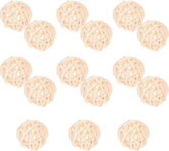 Aboofan 15 St&uuml;ck Aromatherapie Rattankugeln 3cm aus Natur Rattan Beige Nachf&uuml;ll Duftkugeln f&uuml;r &Auml;therische &Ouml;ldiffusoren Dekorative Selbstgemacht Bastelkugeln z