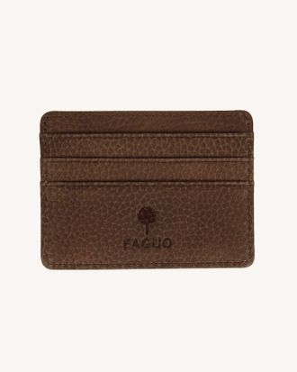 Faguo Porte-carte cuir grain&eacute; camel