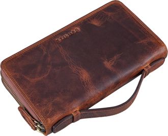 STILORD Sean Geldtasche Herren Leder mit Griff Gro&szlig;e Geldb&ouml;rse M&auml;nner Portemonnaie RFID Schutz Wallet Vintage Ledergeldb&ouml;rse viele F&auml;cher Handgelenktasche Ech