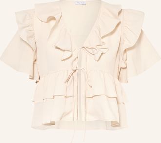 Mrs & Hugs Mrs & Hugs Bluse Mit Volants weiss