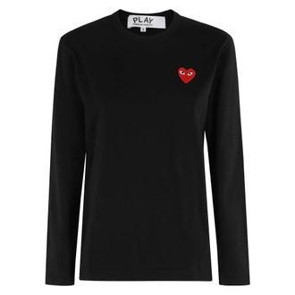 Comme Des Gar&ccedil;ons Femme, Tops, Noir, Taille: 46 FR T-Shirt Red Emblem