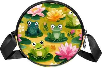 Generic Sac &agrave; bandouli&egrave;re rond pour femme, petit sac &agrave; bandouli&egrave;re amusant avec fermeture &eacute;clair, bretelles r&eacute;glables, sac &agrave; main rond d&eacute;contract&eacute; pour femmes