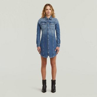 G-Star Midikleid Pitched Hem Shirt Dress ls wmn - Regular Fit