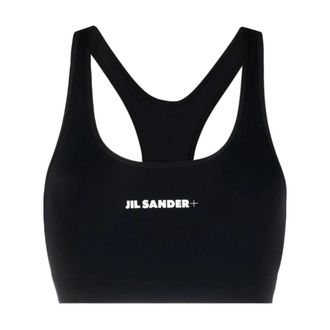 Jil Sander Sportliches Schwarzes Logo Print Top - - Tops - Damen - Schwarzk - XS