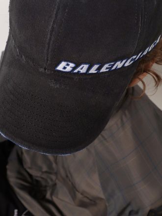 Balenciaga Mens Baseball Hat Cotton Black