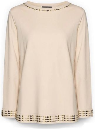 Elena Miro Femme, Tops, Beige, Taille: 40 FR T-shirt &agrave; clous