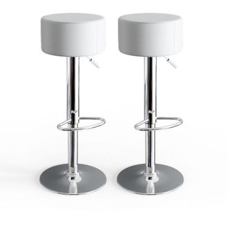 Vicco Tabouret de bar, Blanc, 33 x 92 cm 2 pi&egrave;ces