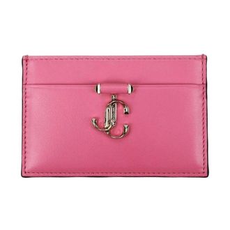 Jimmy Choo London Femme, Accessoires, Rose, Taille: ONE Size Porte-cartes en cuir avec plusieurs fentes