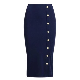 Ralph Lauren Gerippter Midirock - - Skirts - Damen - Blau - S