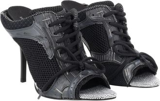 Balenciaga Womens Heeled Sandals Black Polyester