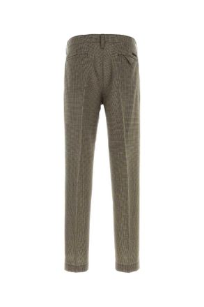 Prada Mens Embroidered Wool Pant Militare Exterior: Virgin Pantaloni Trousers