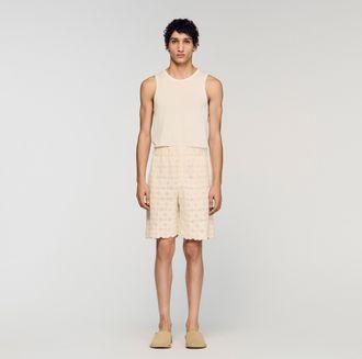 Sandro Short en coton broderie anglaise