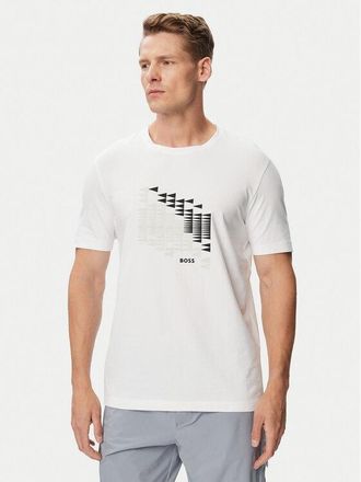 HUGO BOSS T-Shirt Network Flag 50566853 Wei&szlig; Regular Fit