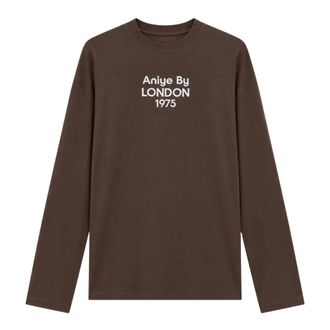 Aniye By T-shirt Manches Longues avec Imprim&eacute; Devant - Femme - Tops - Brun - Taille: 36 FR