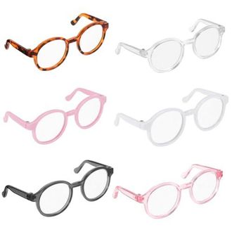 Garneck 6 pièces Mini Lunettes pour Poupée avec Lentilles Transparentes Accessoires Miniatures pour Habillage de Poupée Lunettes Plastique et Costume Animal