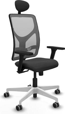 Piqueras y Crespo Schreibtischstuhl, Grau, Rollen, mit 3D-Armen, h&ouml;henverstellbare Lendenwirbelst&uuml;tze und festes Kopfteil, ausgestattet mit 3-fach verstellbarem Schaums