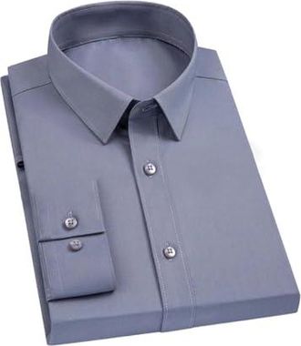 Generic Chemise &eacute;lastique &agrave; manches longues pour homme, coupe ajust&eacute;e, couleur unie, pour le bureau, Jd-3079, 5XL