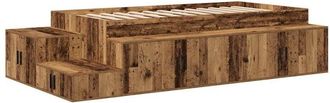 vidaXL Bett mit Stauraum Altholz 244 x 127 x 53.5 cm Holzwerkstoff Vidaxl