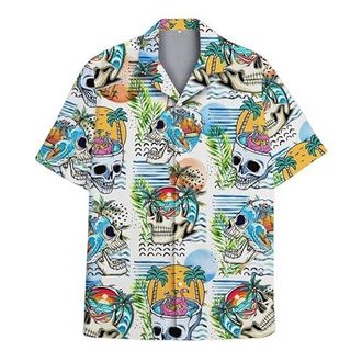 Keephen TangoDS Nouveaut&eacute; Cool Impression 3D Hawaiian Chemise pour Femmes Hommes Col Revers Manches Courtes Boutonn&eacute;e Chemises F&ecirc;te Aloha Chemises