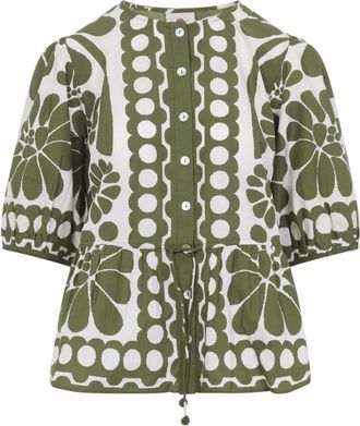 Farm Rio Farm Rio, Femme, Blouses et Chemises, Vert, Taille: 38 FR Chemise Palermo