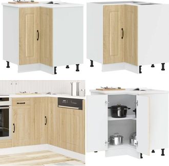 vidaXL vidaXL K&uuml;chen-Eckunterschrank Kalmar Sonoma-Eiche Holzwerkstoff