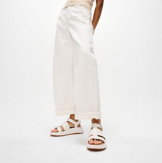 FitFlop Damen F-Mode Leder Flatform Fisherman Sandalen, Urban White, 43 EU, Urban White, 9 UK Narrow