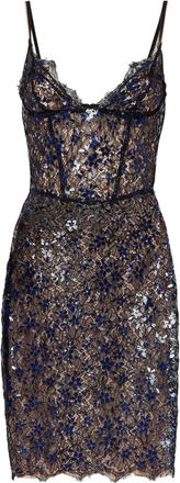 Dsquared2 robe-corset à dentelle fleurie - Noir