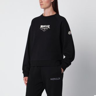 Moncler Schwarzes Sweatshirt mit Logo-Stickerei