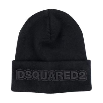 Dsquared2 Homme, Accessoires, Noir, Taille: ONE Size Chapeau dHiver en Laine Noir &Eacute;l&eacute;gant