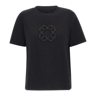 Elena Miro Femme, Tops, Noir, Taille: 40 FR T-shirt Monogramme Bijoux