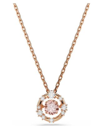 Swarovski Constella Anh&auml;nger Rundschliff, Dancing Stone, Rosa, Ros&eacute;gold-Legierungsschicht