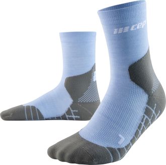 CEP HIKING LIGHT MERINO MID CUT SOCKS REDESIGN für Herren | Bessere Stabilität dank Wandersocken mit Kompression | Trekkingsocken für leichte Beine in hel