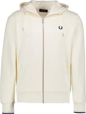 Fred Perry Herren Sweatjacke wei&szlig; unifarben