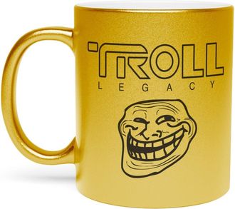 Fabulous Goldene Tasse aus verchromter Keramik - Troll Legacy Parodie Film Science Fiction Meme - 325 ml