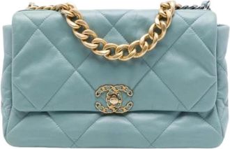 Chanel Sac port&eacute; &eacute;paule Grand Mod&egrave;le 19 Pre-owned - Femme - Pre-owned - Bleu - Taille: ONE Size
