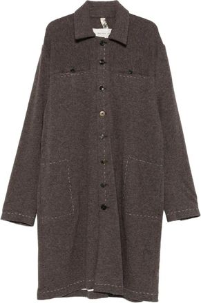 A Tentative Atelier manteau boutonné à détails de coutures - Marron
