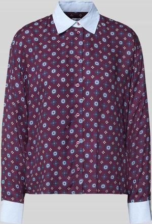 Emily van den Bergh Relaxed Fit Bluse aus reiner Viskose mit Allover-Muster