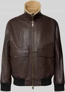 HUGO BOSS Relaxed Fit Lederjacke mit Lammfellkragen Modell Lorano