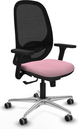 Piqueras y Crespo Computerstuhl in Rosa mit 3D-Armen, h&ouml;henverstellbare Lendenwirbelst&uuml;tze, ausgestattet mit 3 Positionen und Schneidschaum, Schwarz/Rosa