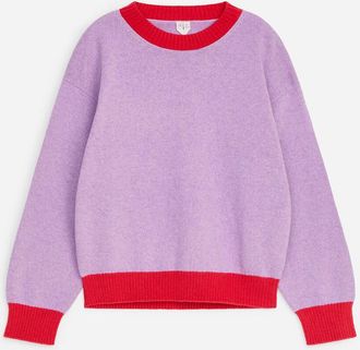 Arket Pullover Aus Baumwolle Und Wolle -Rot